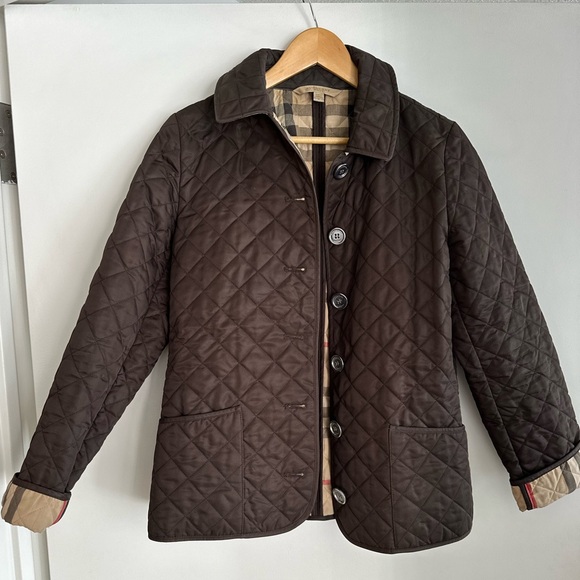Burberry | Jackets & Coats | Burberry Brit Quilted Barn Jacket Brown ...